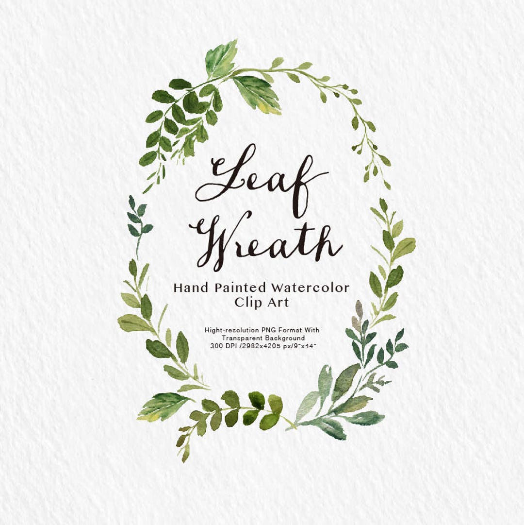 Watercolor Leaf Clip Art-leaf Wreath/small Set/individual PNG Files ...