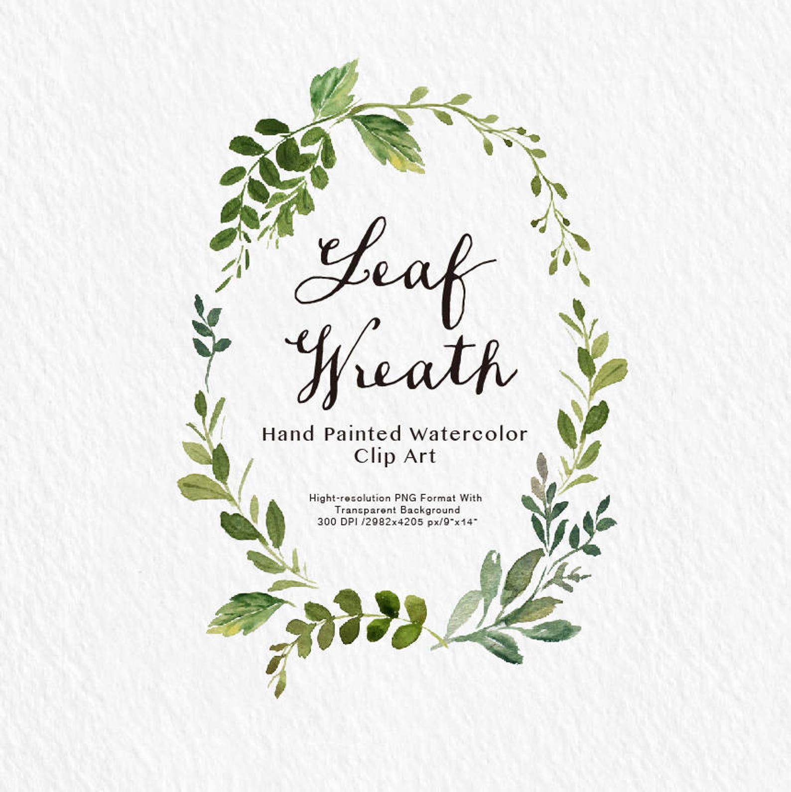 Watercolor leaf Clip Art-Leaf wreath/Small Set/Individual PNG | Etsy