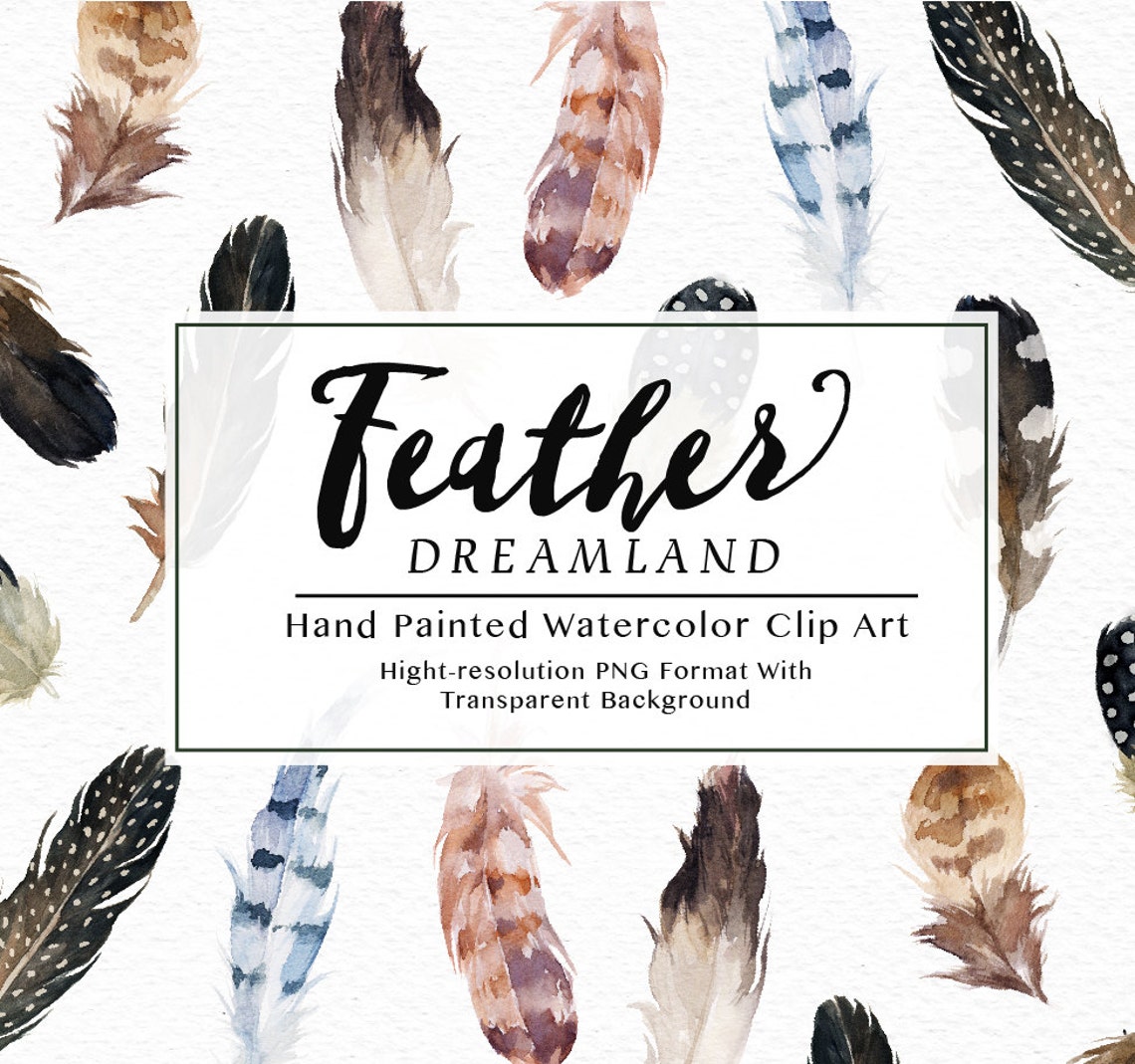Watercolor Clip Art Collection-feather Dreamland/small - Etsy