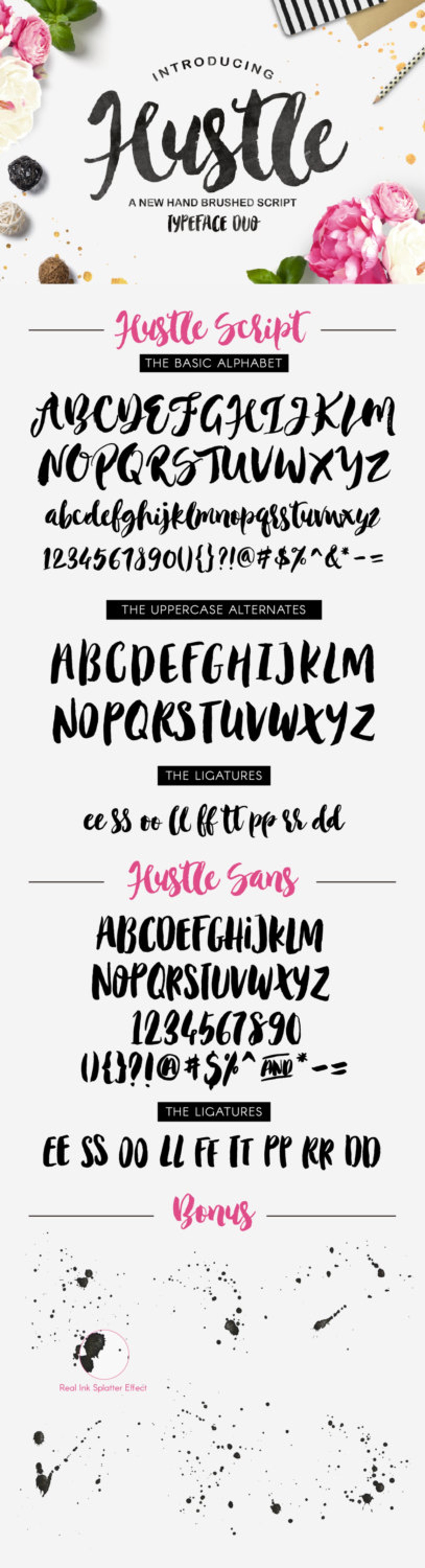 20%off-hustle Brush Bonus//brush Font/modern Script/wedding - Etsy