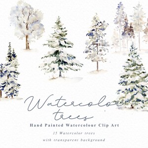 Watercolor Clip Art-christmas Tree/small Set/individual PNG Files/hand ...