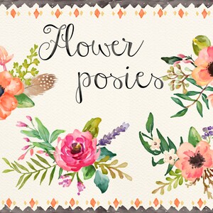 4 Flower Posies/small Set/individual PNG Files/hand - Etsy