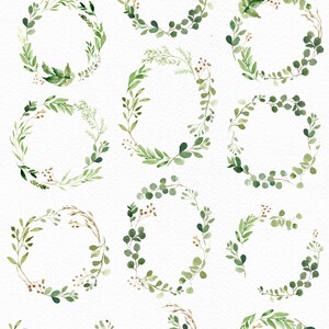 Watercolor Green Leaf Clip Art/greenery/small Set/eucalyptus/wild Leaf ...