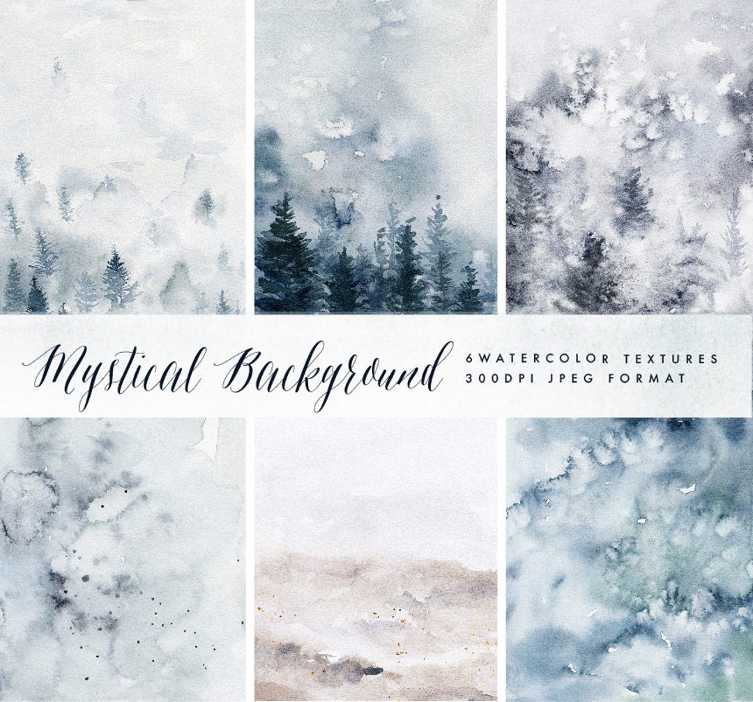 6 Watercolor Textures-mystical Background/small Set/individual JPEG ...