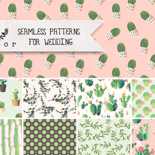Cactus Seamless Digital Paper Cactus Paper Floral Seamless | Etsy