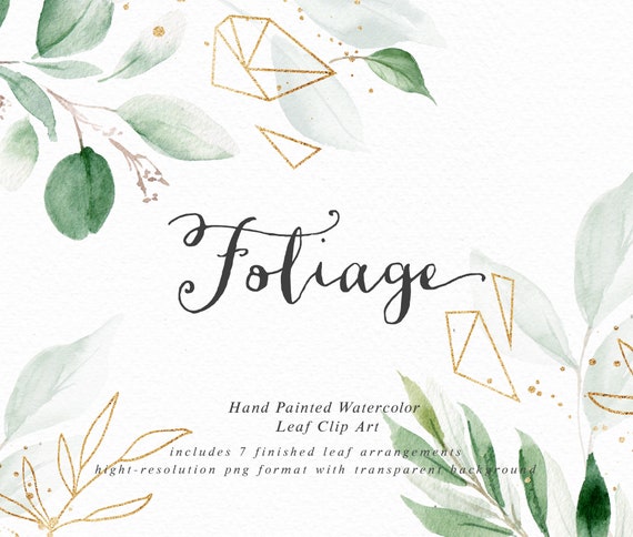 Watercolor Leaf Clip Art-foliage/small Set/leaves/wedding - Etsy