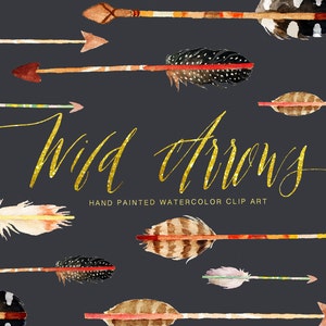 Watercolor Wild Arrows Clip Art /small Set/hand Drawn Clipart/tribal ...