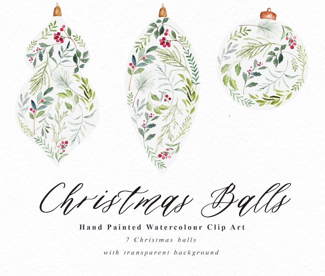 Winter Watercolor Clip Art-christmas Balls/small Set /individual PNG ...