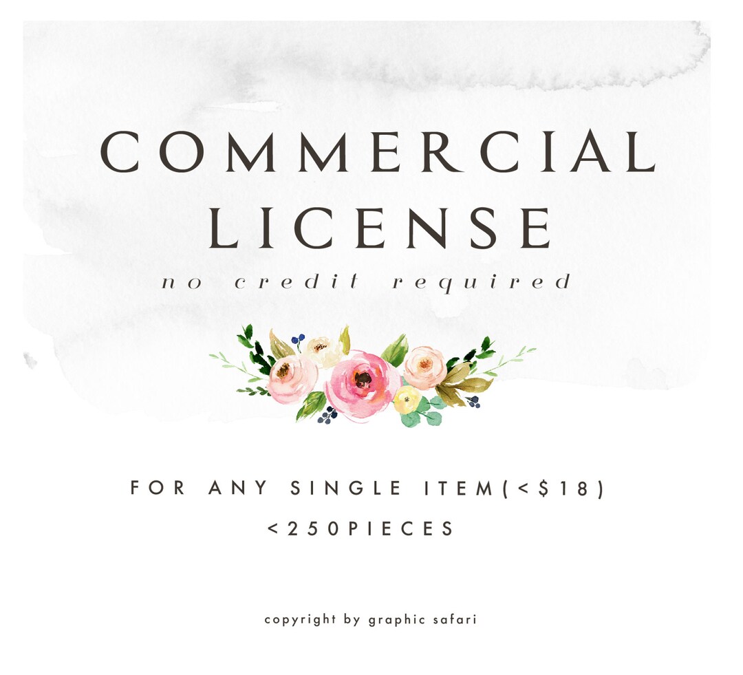 Commercial License for Single Itemsmall Set/mini Business/250 Pieces - Etsy