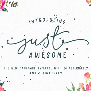 Just Awesome Typeface+bonus/modern Script/monoline Font/script Font - Etsy