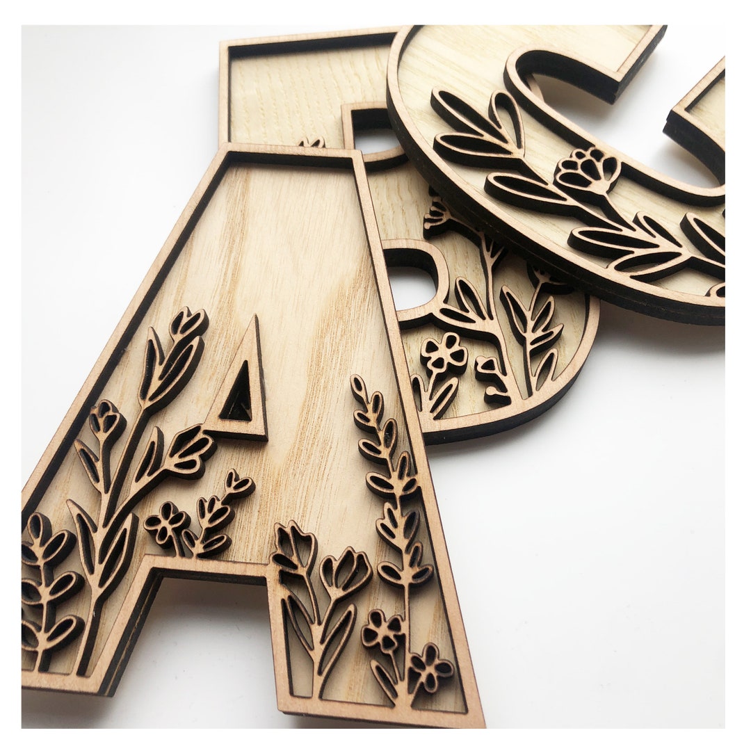 Wildflower Style Wooden Cutout Letters - Bedrooms Displays Mantlepeice ...