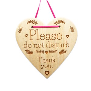 Please Do Not Disturb Door Sign, Nice Polite Way of Asking - Heart ...