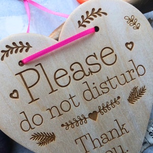 Please Do Not Disturb Door Sign, Nice Polite Way of Asking - Heart ...