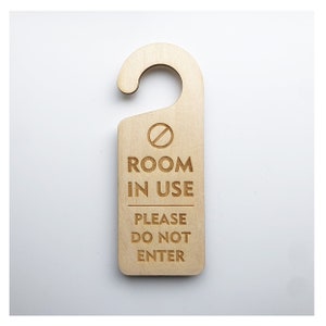 Room in Use Please Do Not Enter Door Sign Wooden Hanging Door Knob Sign ...