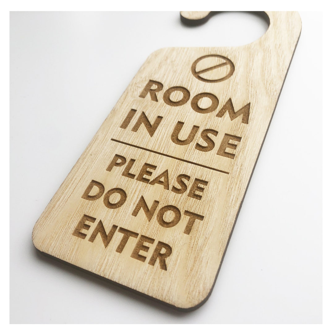 Room in Use Please Do Not Enter Door Sign Wooden Hanging Door Knob Sign ...