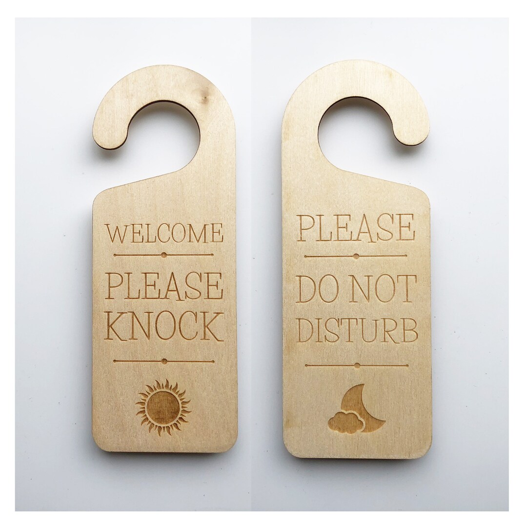 Double Sided Door Sign Welcome Please Knock & Please Do Not Disturb ...