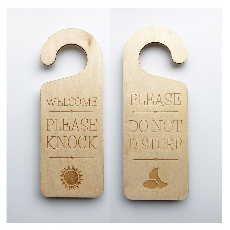 Double Sided Door Sign Welcome Please Knock & Please Do Not - Etsy