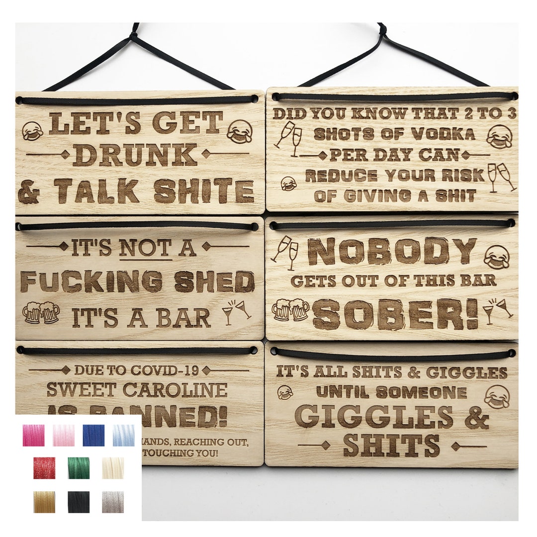 Funny Rude Drinking Signs Pub Bar Gin Wine Prosecco Vodka Novelty ...