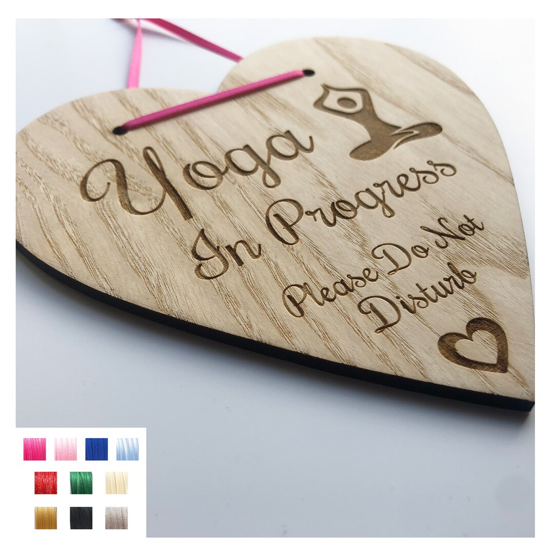 Wooden Yoga Sign - Yoga in Progress, Please Do Not Disturb - Perfect ...