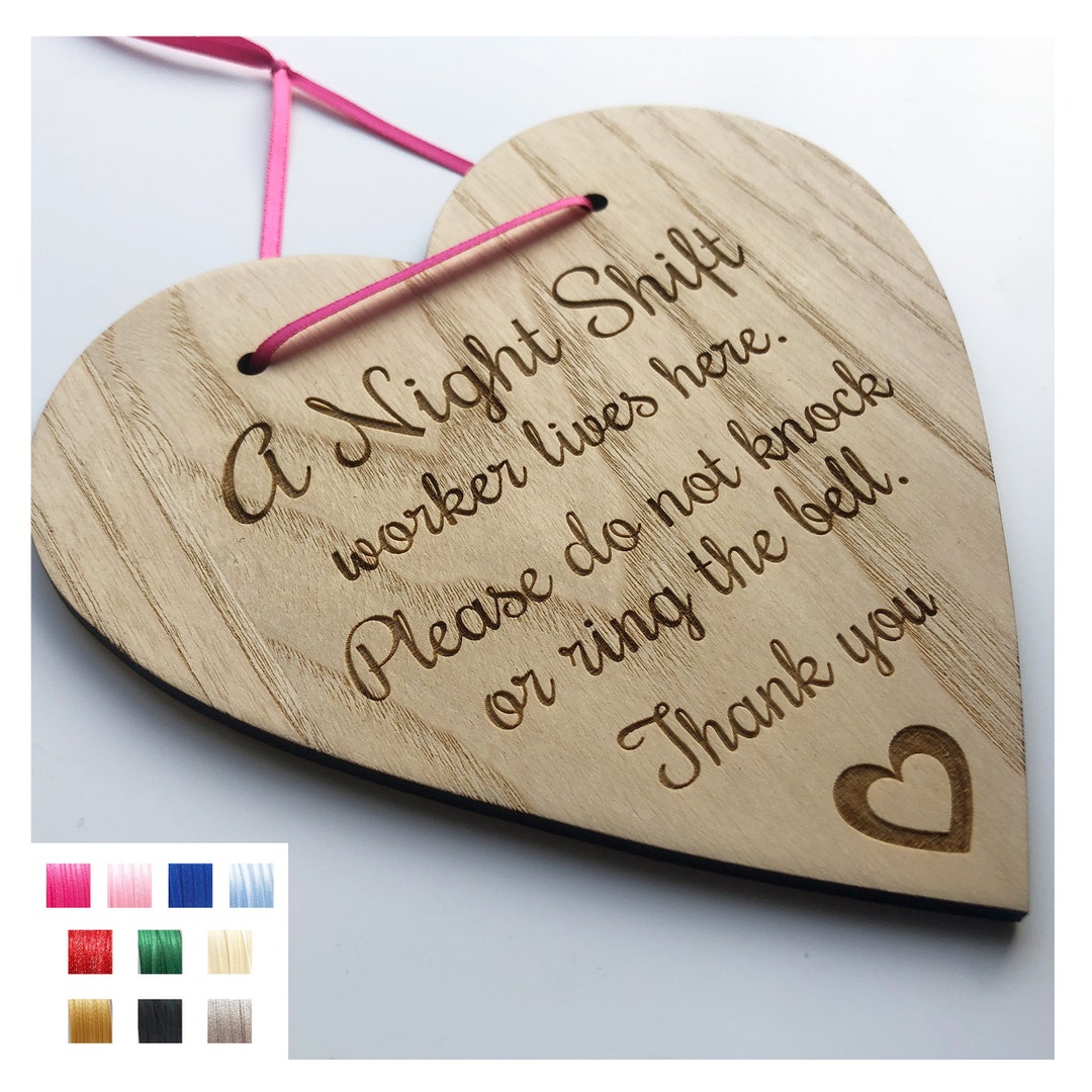 Night Shift Worker Sleeping Do Not Disturb Hanging Plaque Dr's Nurses ...