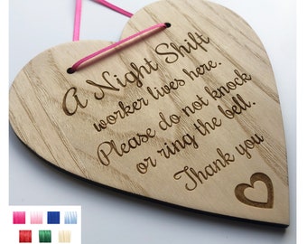 Night Shift Worker Sleeping Do Not Disturb Wooden Hanging Door Knob ...