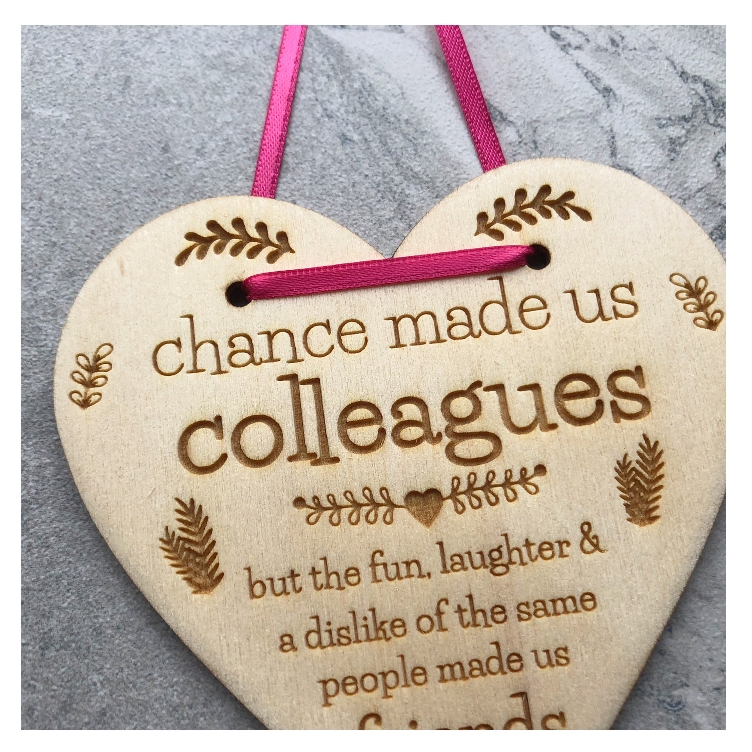 Chance Made Us Colleagues Cute Heart Plaque Work Friend Gift - Etsy