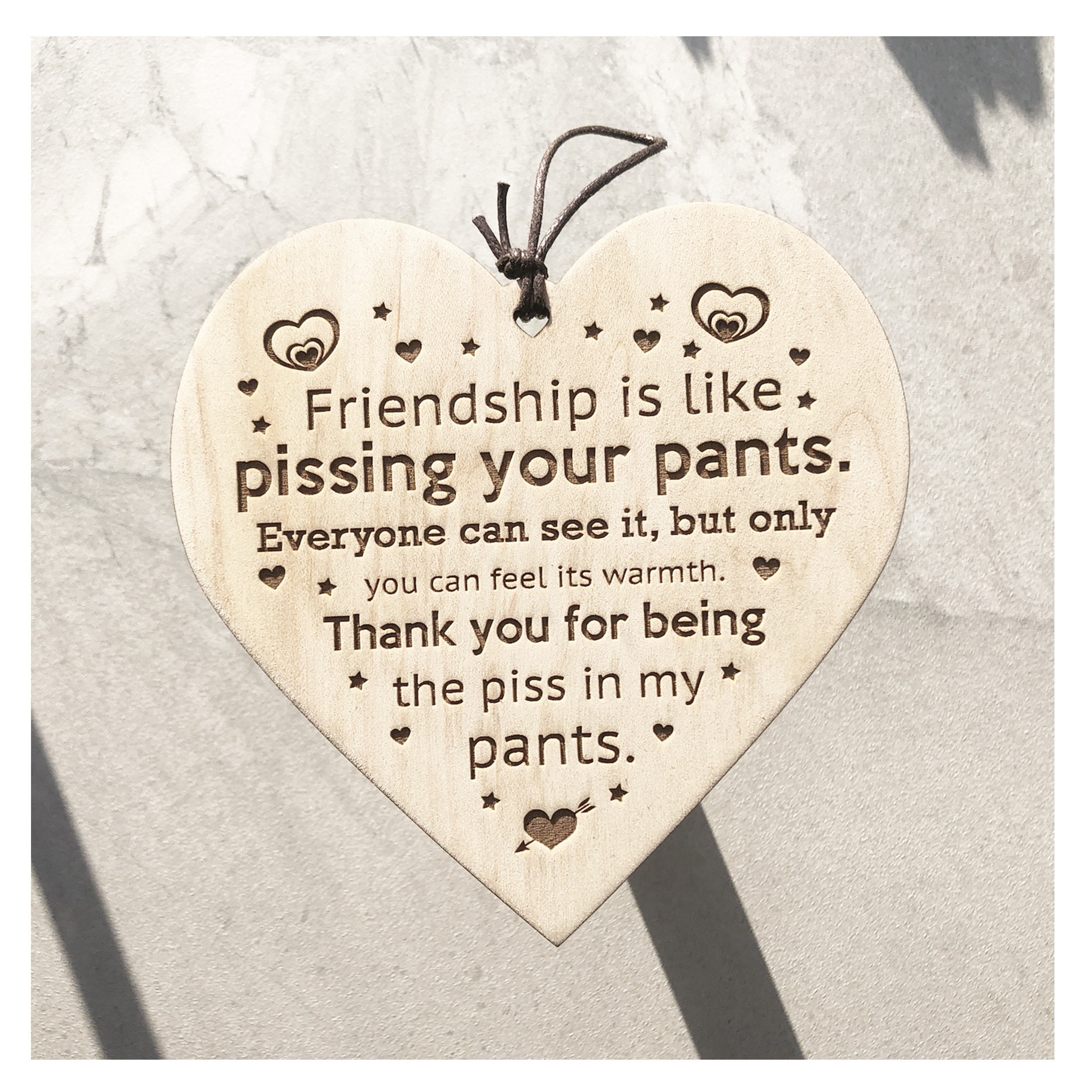Friendship Pissing Pants Funny Wooden Plaque Best Friend T Etsy Uk