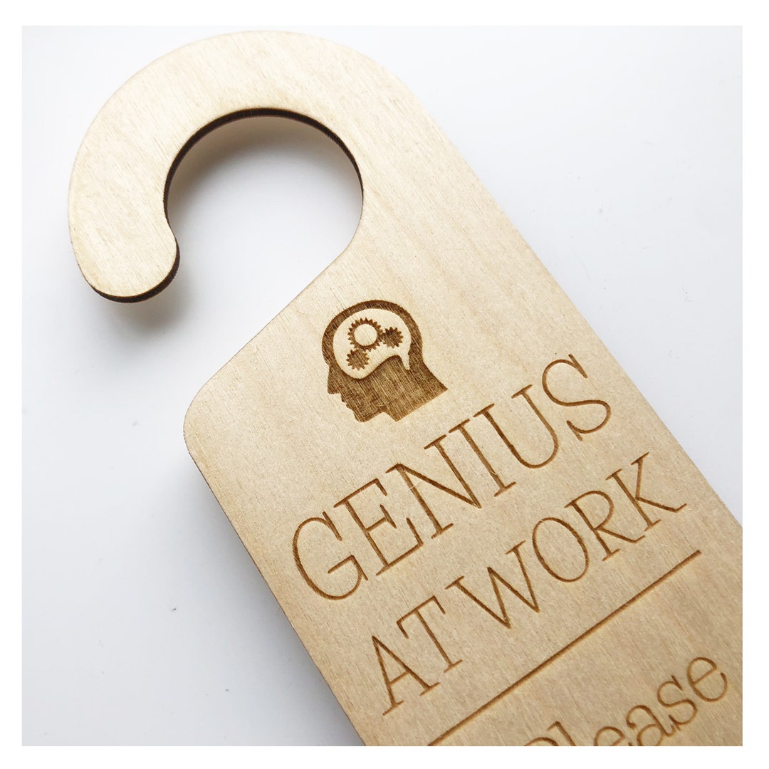 Genius at Work Funny Please Do Not Disturb Door Sign Wooden - Etsy ...