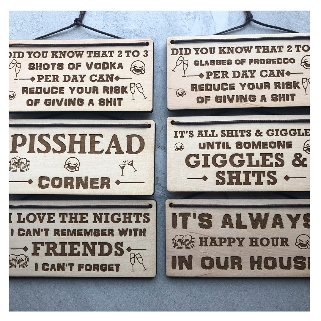 Funny Rude Drinking Signs Pub Bar Gin Wine Prosecco Vodka Novelty ...
