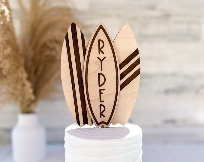 Surfboard Cake Topper Surf Birthday Custom Surfboard Cake Topper Wood ...