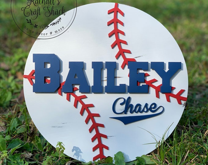Baseball Name Sign Wood Baseball Decor Baseball Wall Decor | Etsy