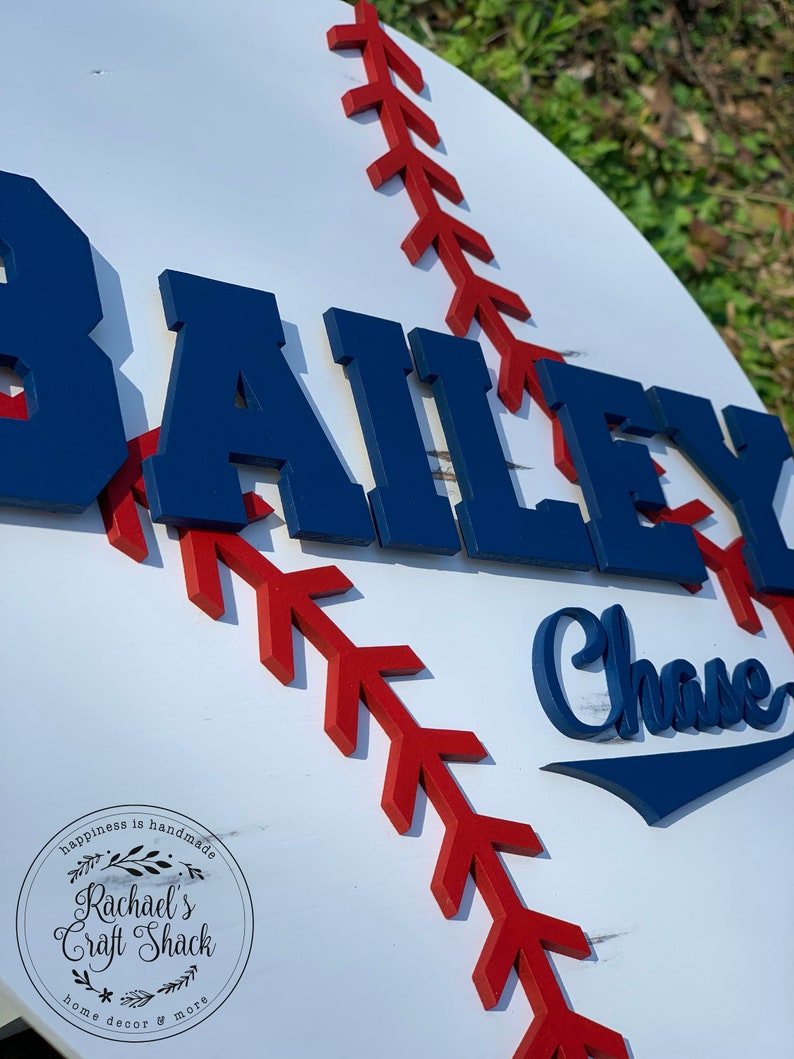 Baseball Name Sign Wood Baseball Decor Baseball Wall Decor - Etsy
