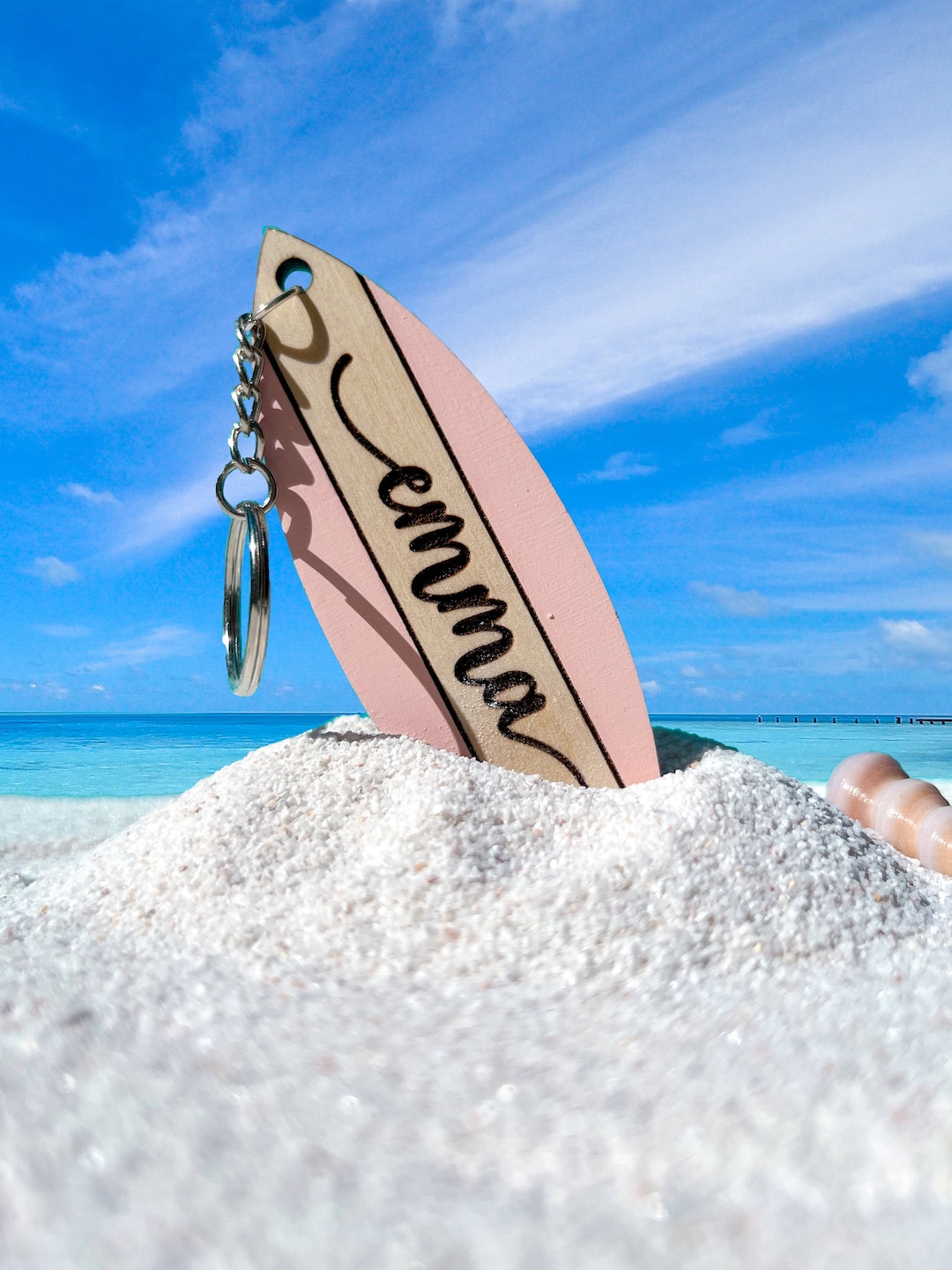 Custom Surfboard Keychain; Wood Surfboard - Etsy