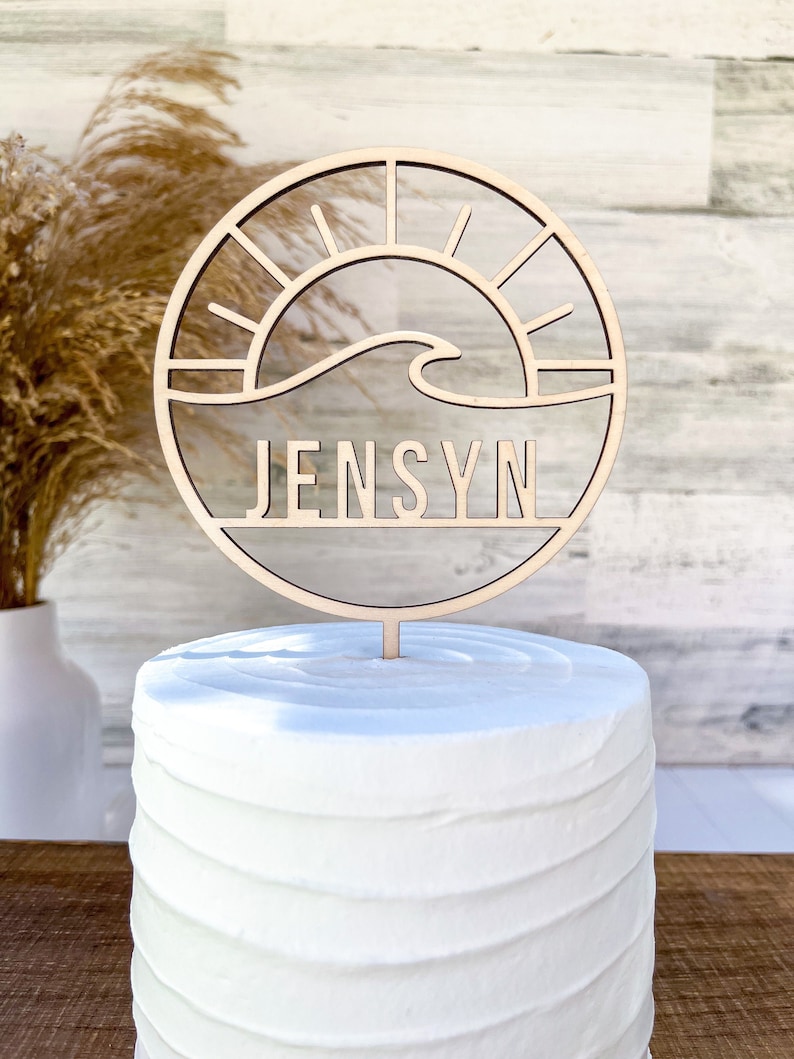 Surf Cake Topper Beach Cake Topper Custom Cake Topper Wood - Etsy