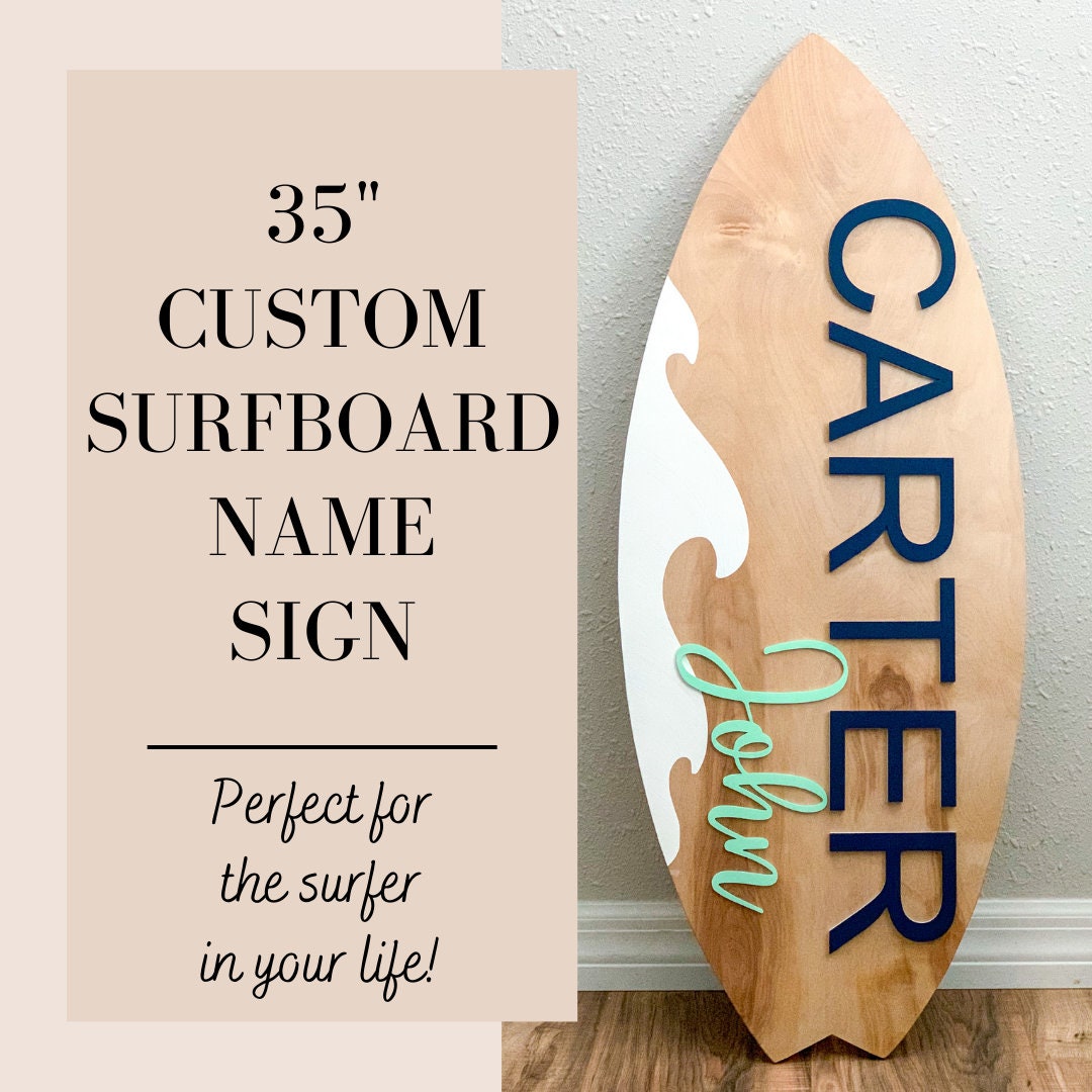 35 Surfboard Name Sign Surfboard Wall Decor Surfboard Wall Art ...
