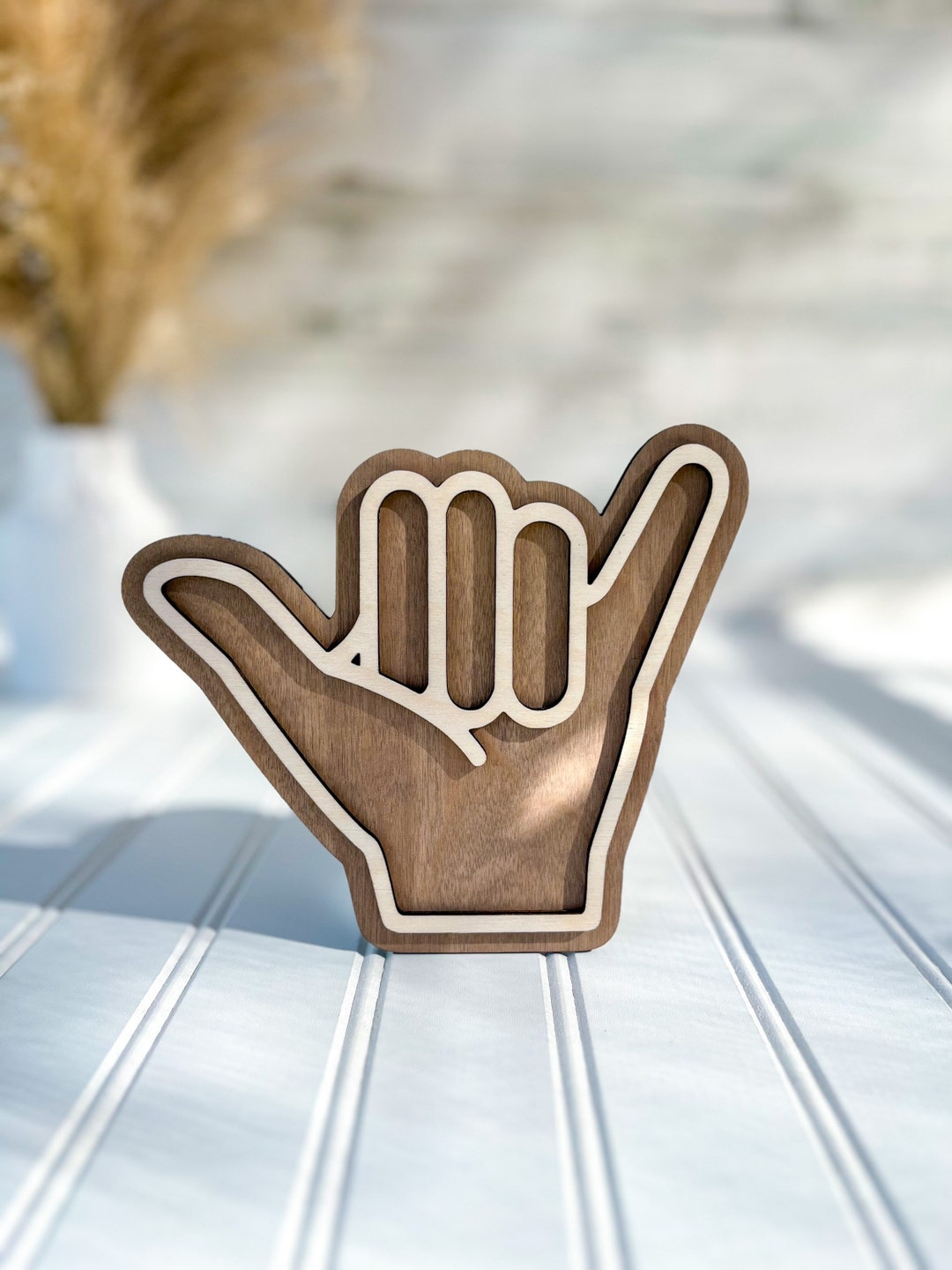 Shaka Hand Decor Wood Shaka Hand - Etsy