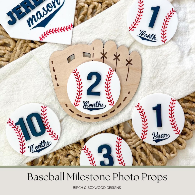Birth Milestone Baseball - Etsy