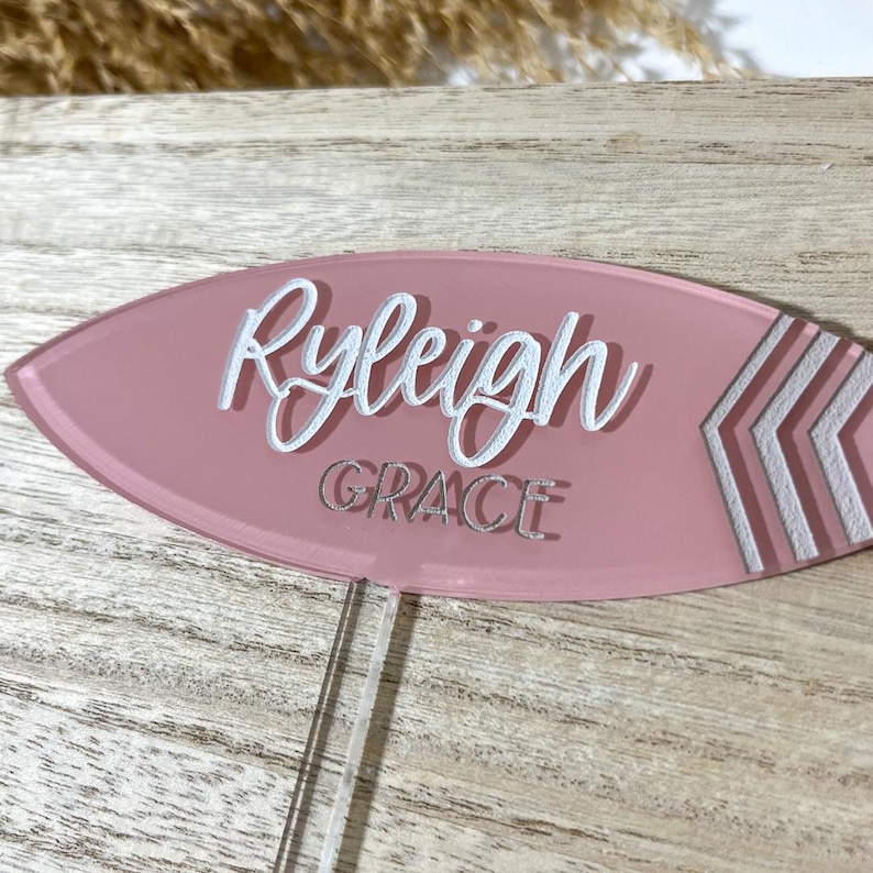 Acrylic Surfboard Cake Topper | Custom Cake Topper - Etsy