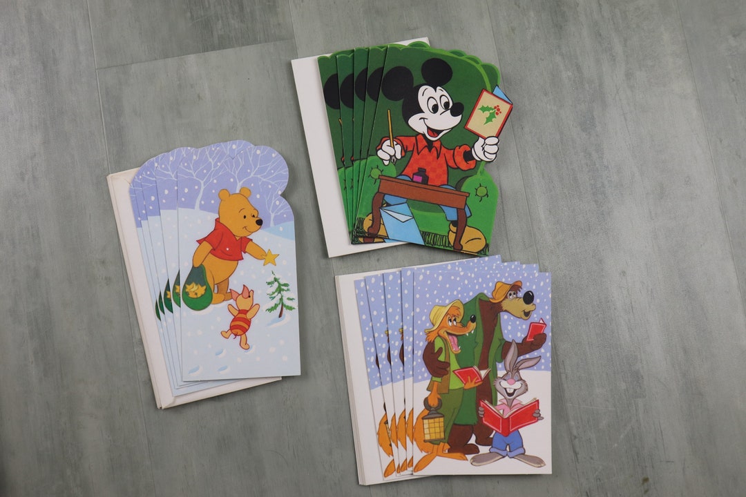 Vintage Christmas Cards / Mickey Mouse - Pooh - Brer Rabbit - Set of 15 ...