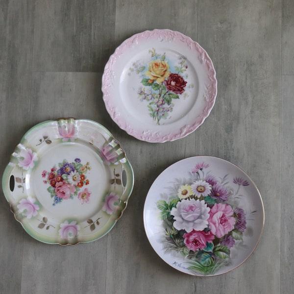 Vintage Floral Plate - Etsy