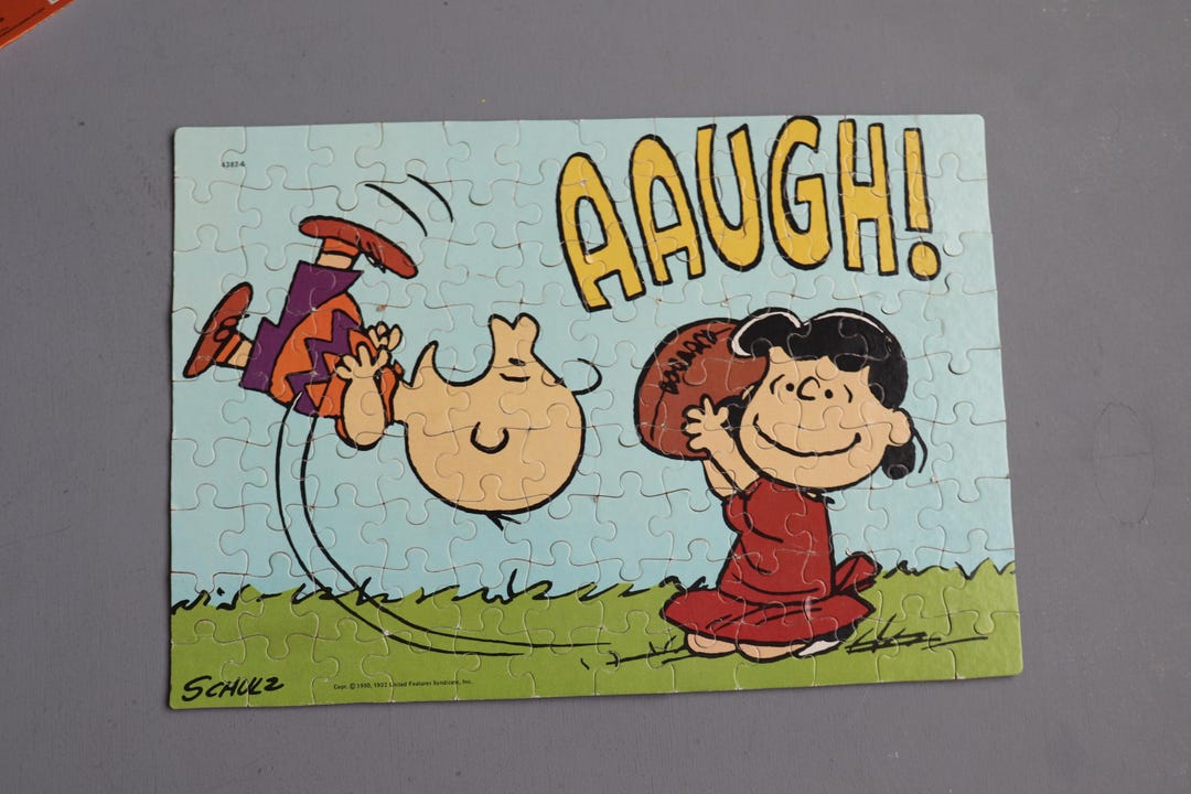 Vintage Peanuts Puzzle - Aaugh! Lucy, Charlie Brown and Football - 1978 ...