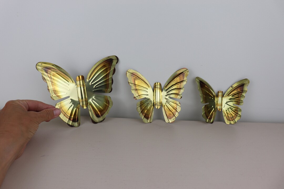 Pick the Set You Want: Vintage Set of 3 or 4 Metal Butterflies - Wall ...