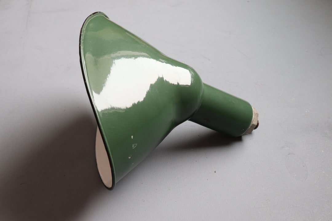 Vintage Benjamin Green Enamel Angled Metal Industrial Shop Light - Etsy