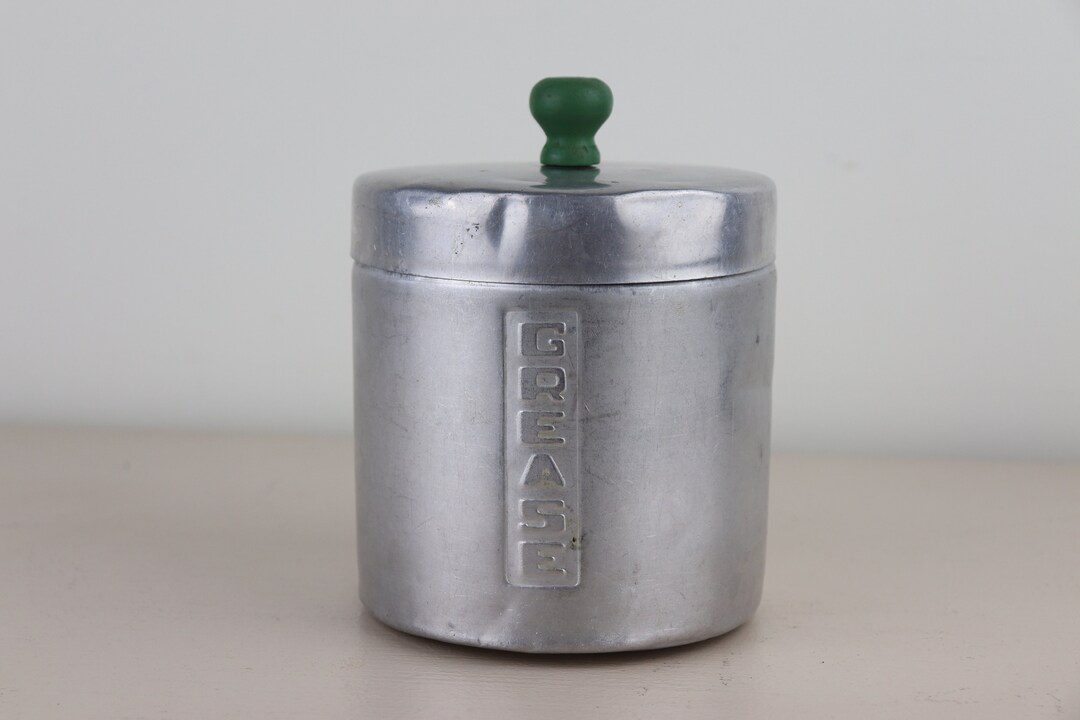 Vintage Metal Grease Canister - Etsy