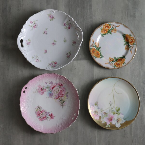 Vintage Floral Plate - Etsy