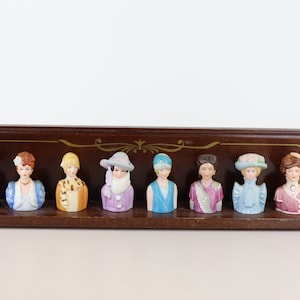 Vintage Avon Thimbles - Ladies of Fashion Thimbles With Holder - Etsy