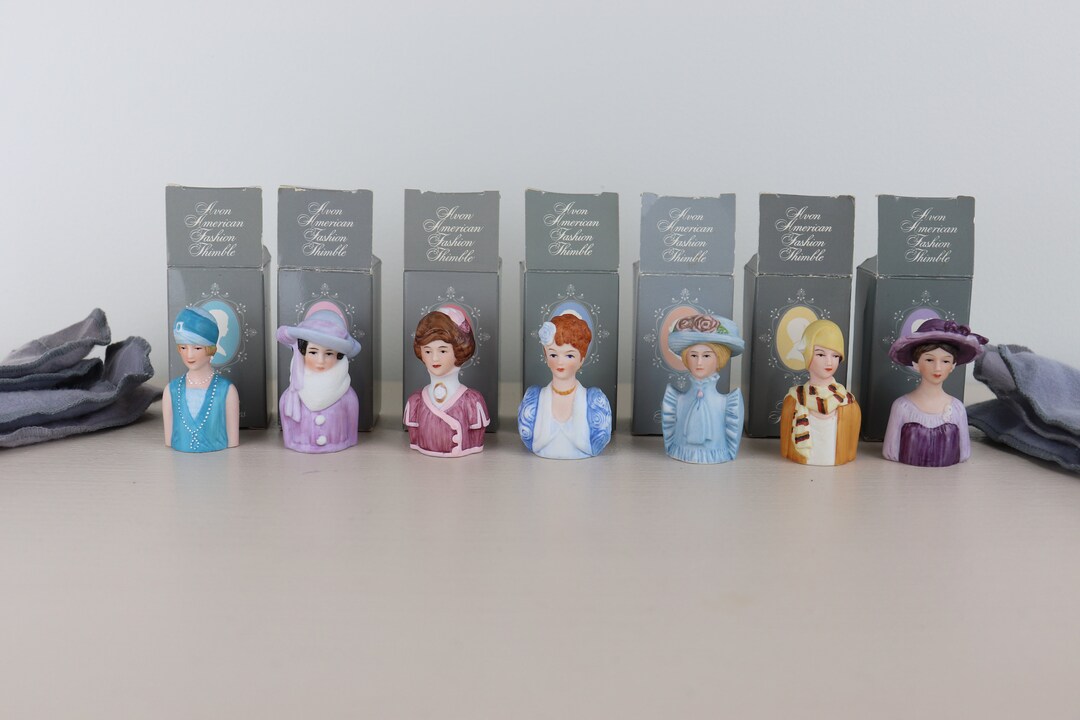 Vintage Ladies of Fashion Thimbles - Avon - 7 Thimbles - Etsy