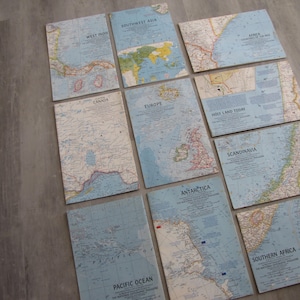 Vintage Set of 10 - 1963 World Map Collection - National Geographic ...