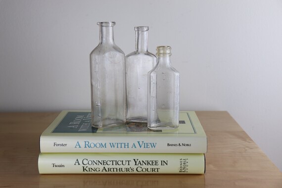 Vintage Small Glass Bottle Collection 3 clear - Etsy