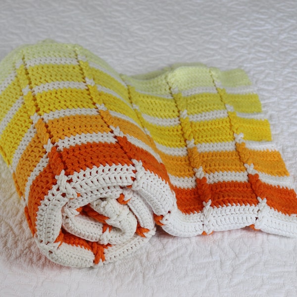 Yellow Orange Pattern Blanket - Etsy